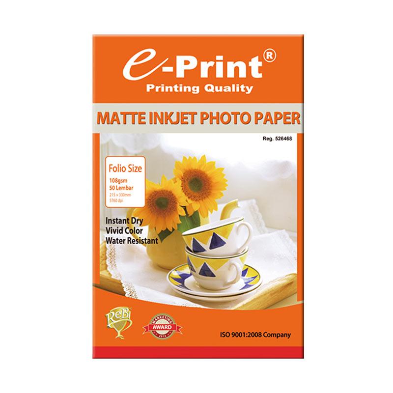 Promo E-print Inkjet Paper Folio F4 [108 Gsm/50 Sheets] Diskon 12% Di ...