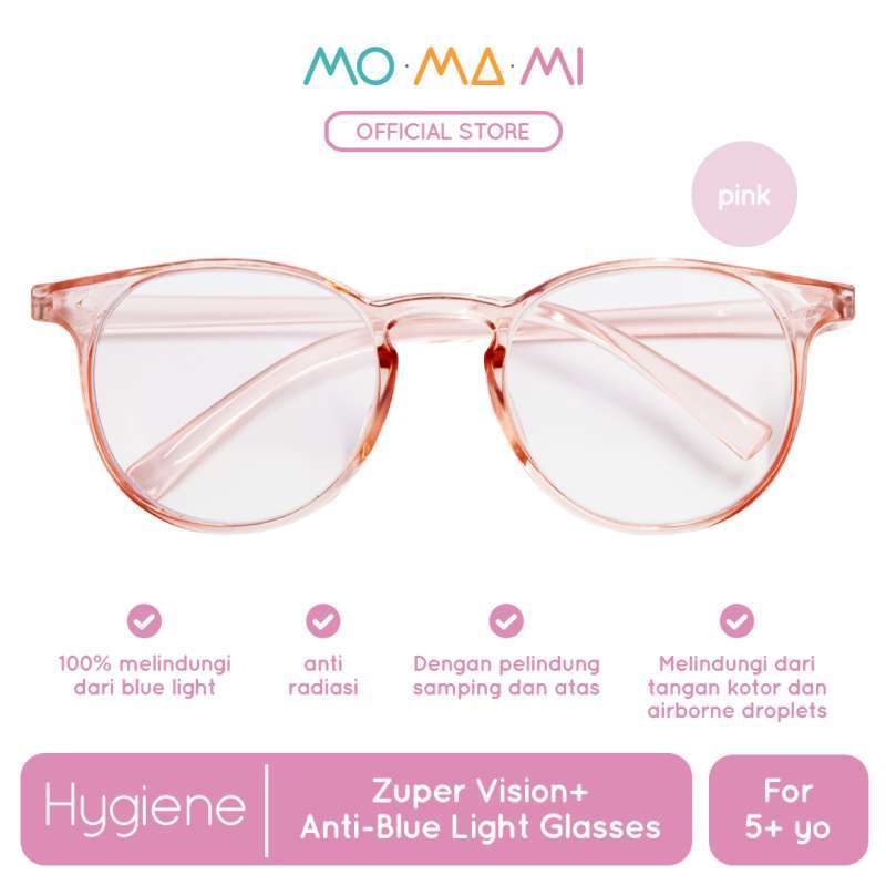 Promo Momami Kids Zuper Vision+ Anti-Blue Light Glasses Pink - Kacamata ...