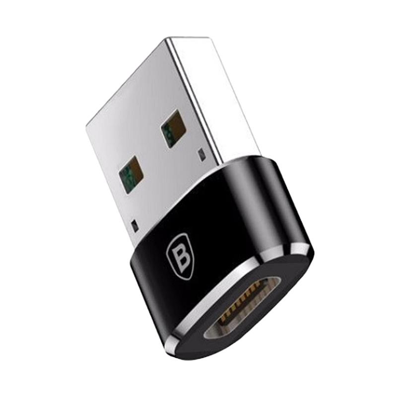 Jual Baseus Mini Type-C Female to USB Male Adapter Converter - Hitam ...