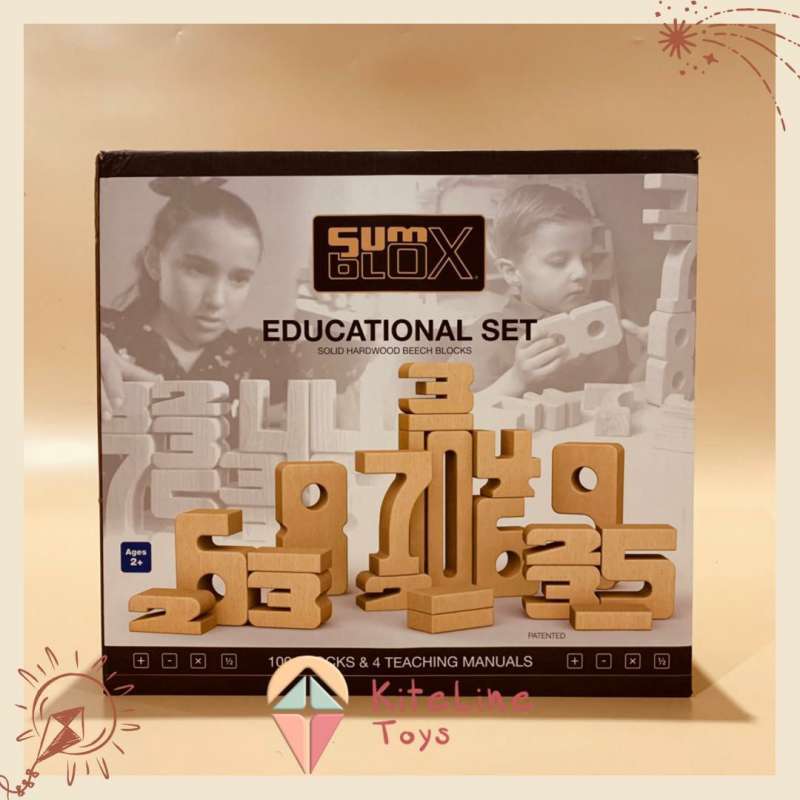 Jual Sumblox Educational Set 100 Pieces Wooden Number Math Building ...