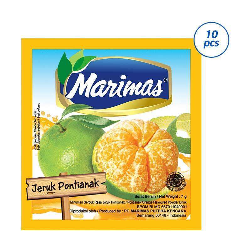 Jual Marimas Powder Drink Rasa Jeruk Pontianak-WHS - SMG/JOG/SOLO - [10 Sachet x 7 g] di Seller ...