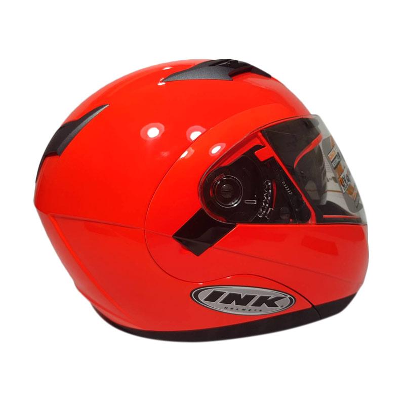 Jual Ink Aventure Solid Double Visor Helm Modular - Red Fluo - Xl Di ...