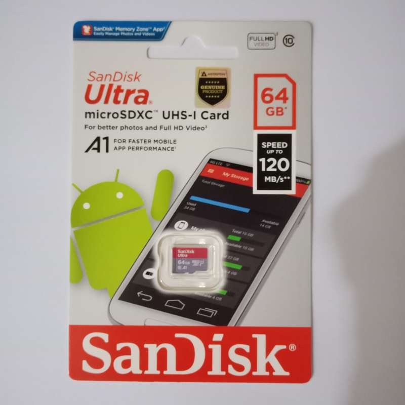 Promo SanDisk Ultra A1 MicroSD Memory Card [64GB/UHS-I/Class 10/A1 ...