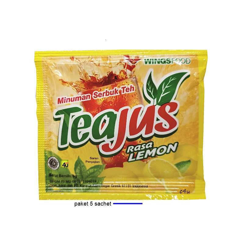 Promo Teajus - Minuman Serbuk Teh Rasa LEMON - PAKET 5 SACHET Diskon 17 ...