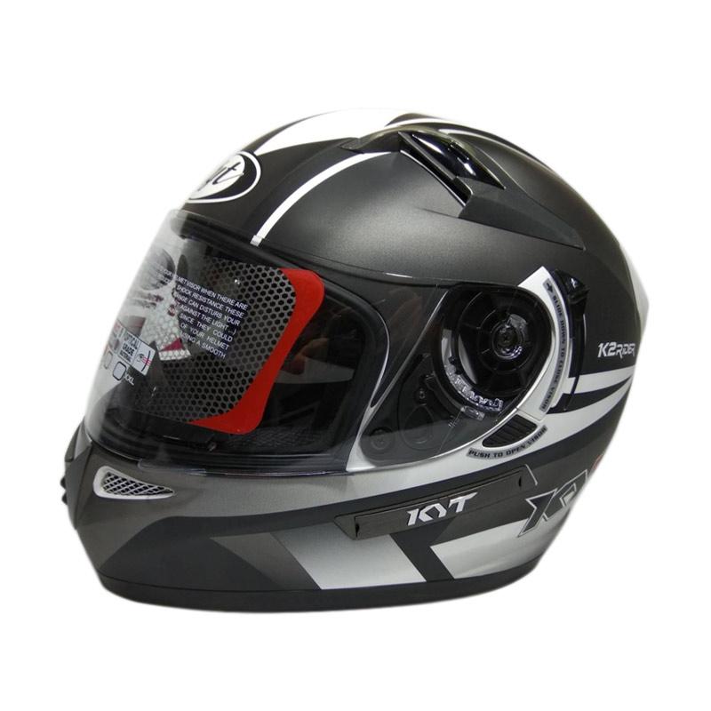 Jual KYT K2 Rider #2 Double Visor Helm Full Face - White Matt Gun Metal ...