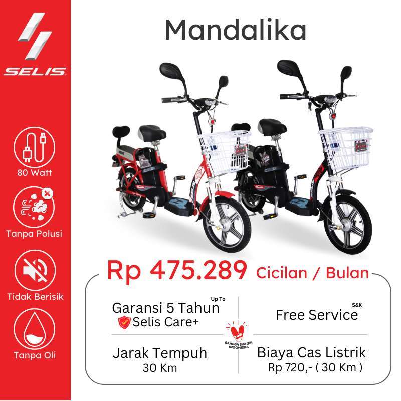 Promo Selis Mandalika Sepeda listrik - [Free ongkir JABODETABEK] Diskon ...