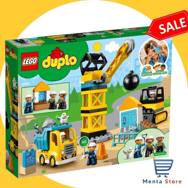 Promo LEGO Duplo 10932 Wrecking Ball Demolition Bulldozer Toy Crane ...