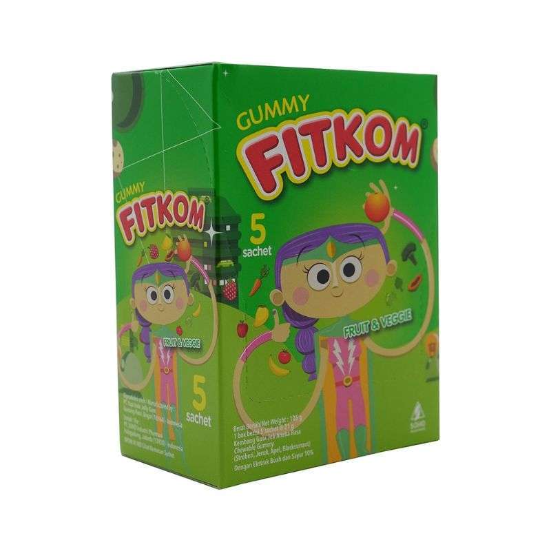 Jual Fitkom Gummy Fruit & Veggie Sachet (Hijau) di Seller Viva Apotek ...