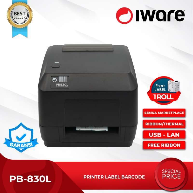 Promo PROMO BARCODE PRINTER IWARE PB830L / PB 830L / PB-830L USB + LAN ...