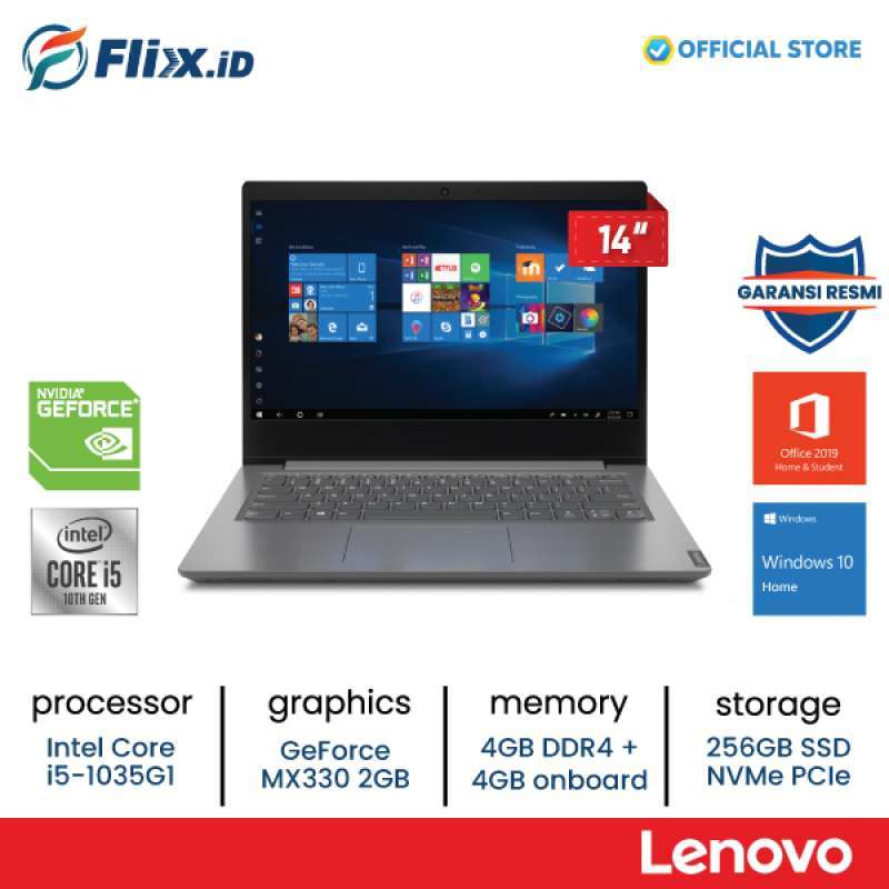 Jual Lenovo V14 IIL-9JID i5 1035G1 8GB 256 SSD MX330 2 GB 14FHD WIN 10+OHS di Seller FLIXX.ID ...
