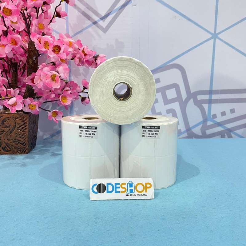 Jual Label Stiker Semicoated Barcode 50x20 ISI 5000PCS 2 LINE di Seller ...