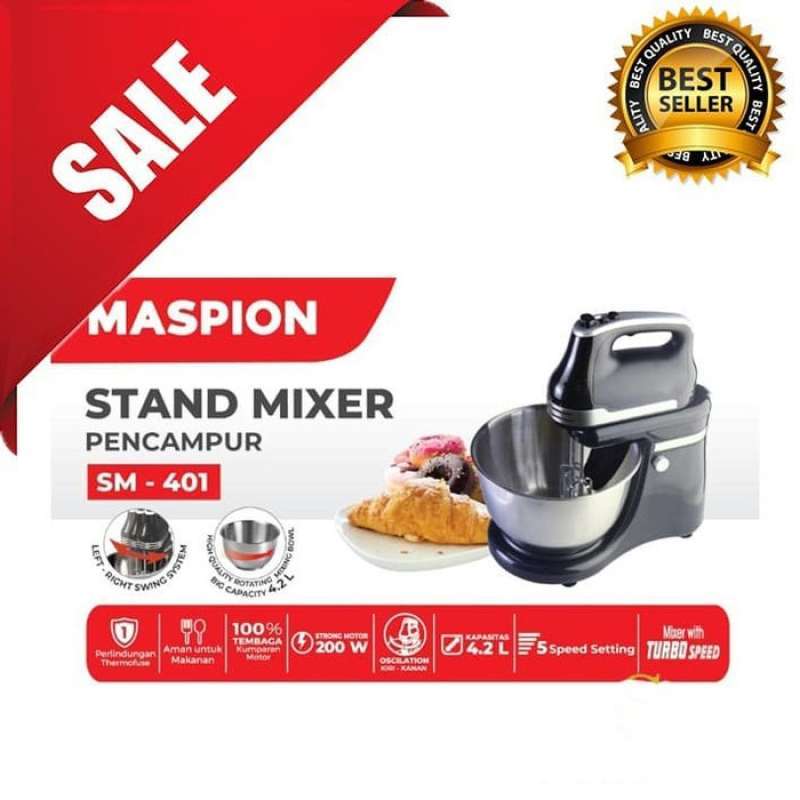 Jual Mixer Maspion-Stand Mixer 4.2L Sm-401 Stainless di Seller Banoran ...
