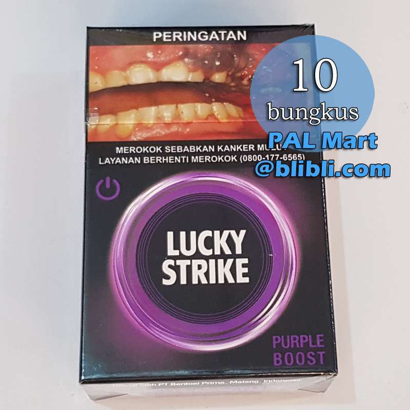 Promo rokok LUCKY STRIKE PURPLE BOOST 20 [1 slop / 10 bungkus @ 20 ...