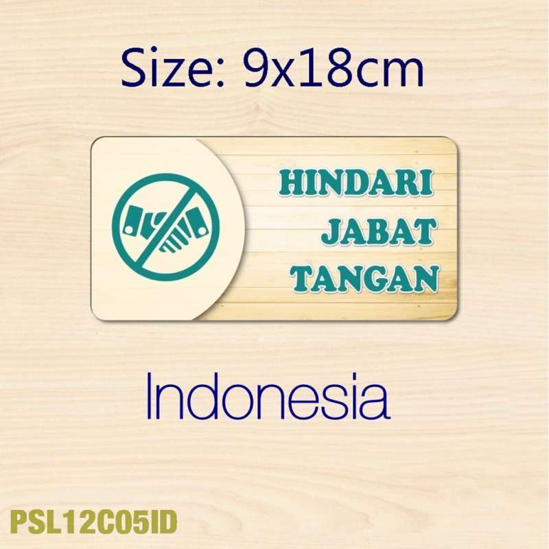 Jual PVC Sign Informasi Tempel Covid Signage Hindari Jabat Tangan ...