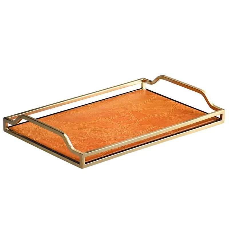 Jual Europe Rectangular Storage Leather Tray penyimpanan decoration di ...