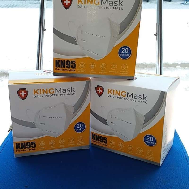 Jual MASKER KN95 KINGMASK Putih 5Ply KEMENKES RI Premium Mask 1box isi ...
