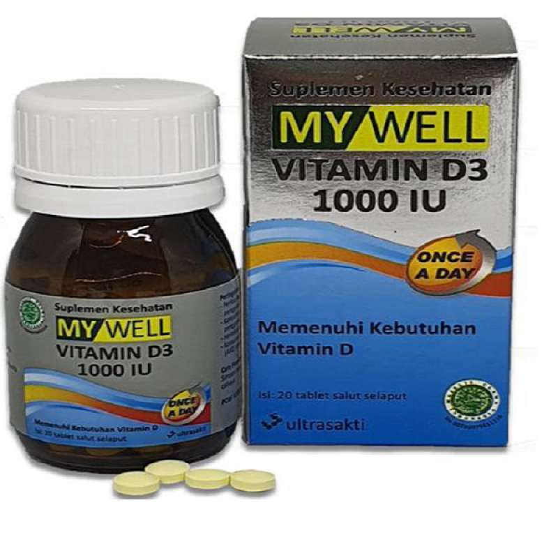 Jual Mywell Vitamin D3 1000 IU Botol isi 20 Tablet di Seller Darma ...