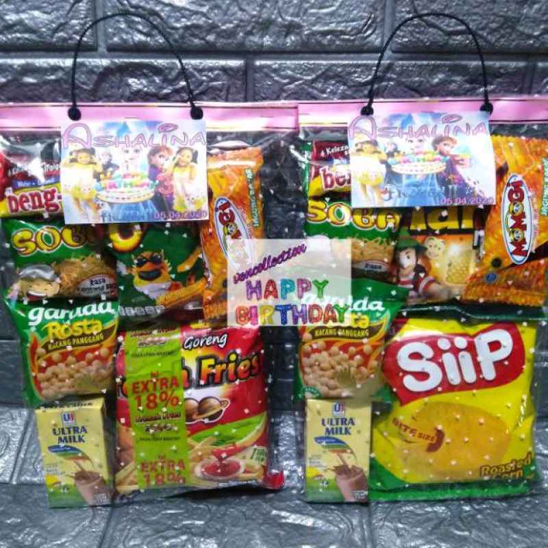 Jual isi 10 paket Snack ulang tahun di Seller Vencollection - Bojong ...