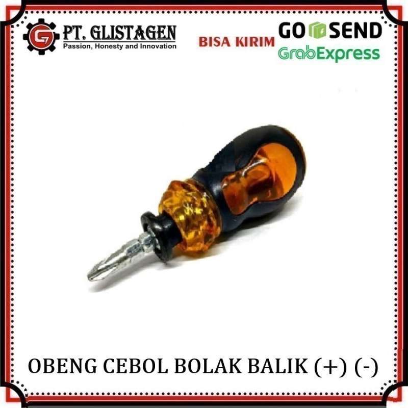 Promo Obeng Cebol Bolak Balik 2 Arah Plus Minus Mini Stubby Screwdriver ...