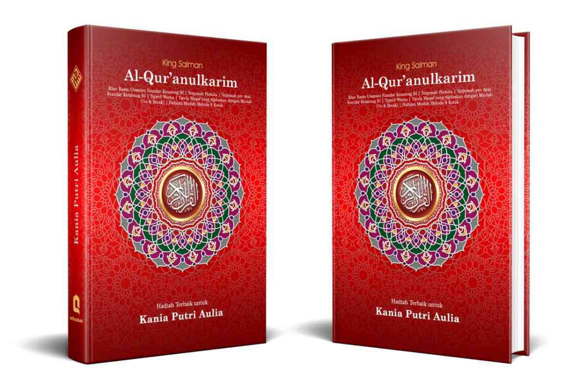 Promo AL-QURAN KING SALMAN A4 MERAH TERJEMAH PERKATA CUSTOM NAMA ...