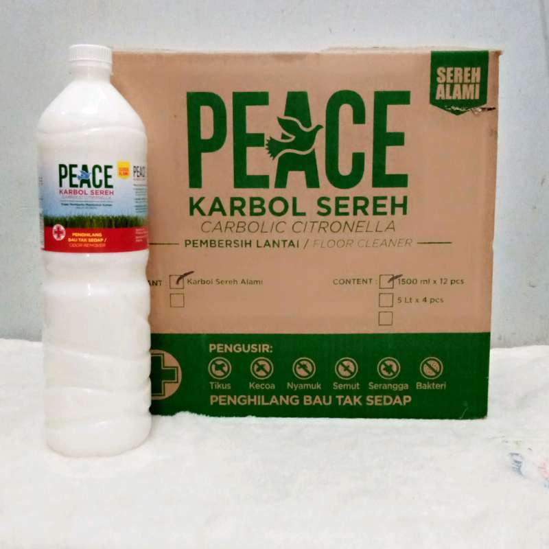 Jual Peace Karbol Sereh Botol Cairan Pembersih Lantai [1500 mL/Botol ...