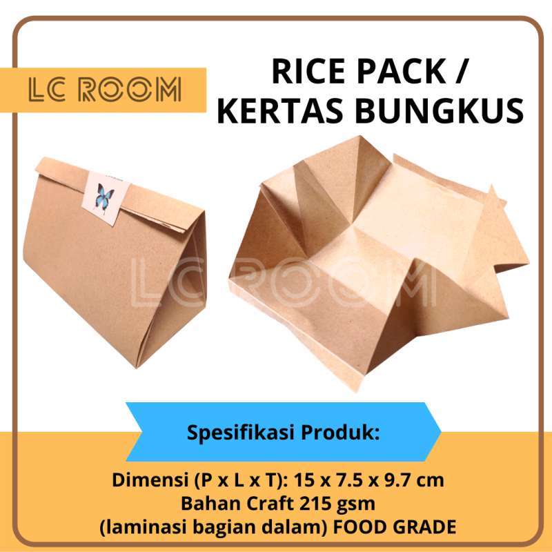Promo Easy Paper Rice Pack Box Lipat Kertas Kraft - Bungkus Makanan ...