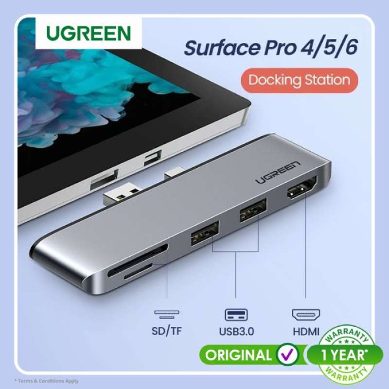 Jual Ugreen Multifunction Adapter for Surface Pro Alumunium Shell-70338 ...