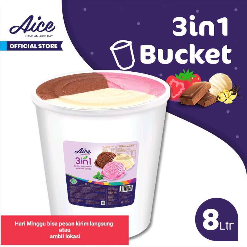 Jual Aice Es Krim 3 In 1 Kemasan Ember 8 Liter 2x (dapat 2 Bucket) Di ...