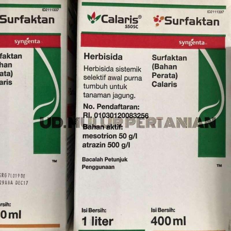Jual Herbisida CALARIS Surfaktan Ukuran BESAR 1liter 400ml di Seller UD ...