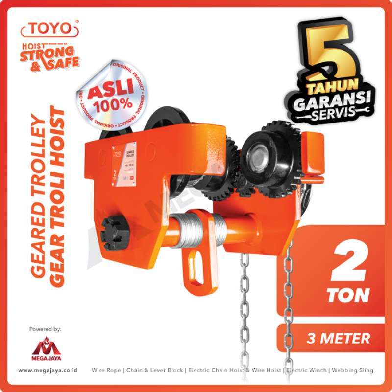 Jual Geared Trolley - Gear Troli Hoist 2 Ton x 3 Meter TOYO di Seller ...