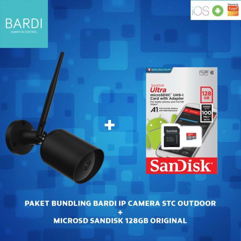 Jual BARDI Smart Outdoor STC IP Camera CCTV + MicroSD 128GB Sandisk ...