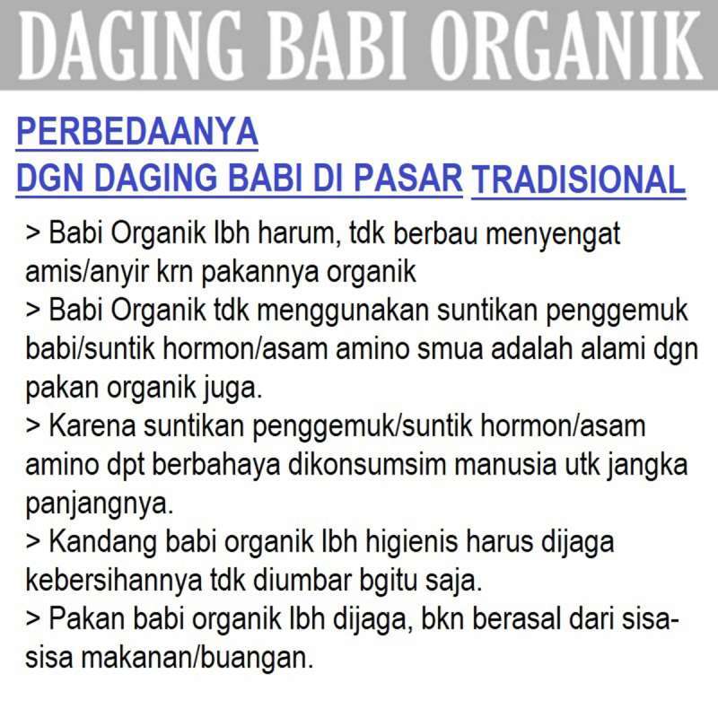 Jual Babi Organik 1 Kg Samcan Slab Pork Belly Organic Pork Daging Babi ...