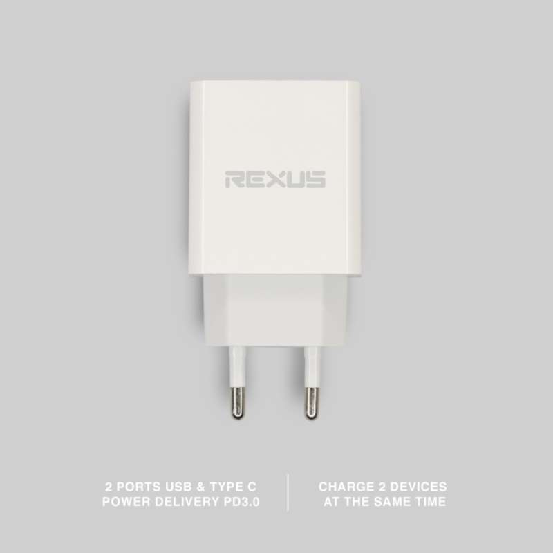 Promo Rexus Adapter Quick Charge Power Delivery Type C 3.0 Pa85 20w 2 ...