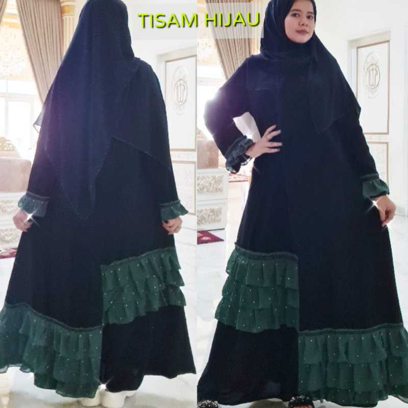 Jual Abaya Tisam Ibu (Tersedia Couple Anak) Jetblack Alkhatib ...