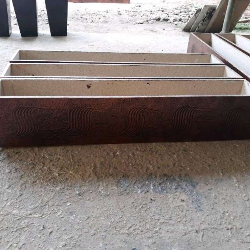 Jual pot kayu partisi panjang 100cm untuk bunga plastik - Putih di ...