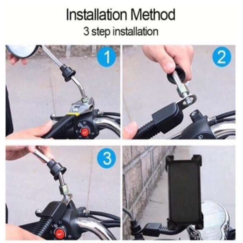 Jual Holder HP Motor Spion Motor Tempat Dudukan HP Stand Bracket Phone ...