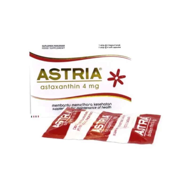 Jual Astria Astaxanthin 4mg Suplemen isi 4 capsules Antioksidan ...