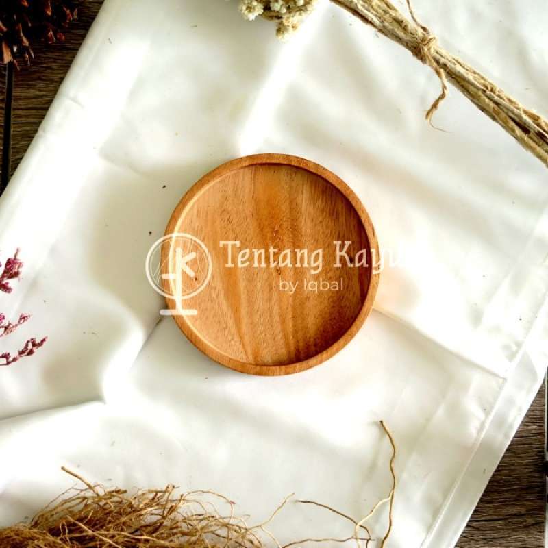 Jual Wooden Coaster Tatakan Gelas Kayu Bulat Alas Gelas Kayu Mahoni di ...