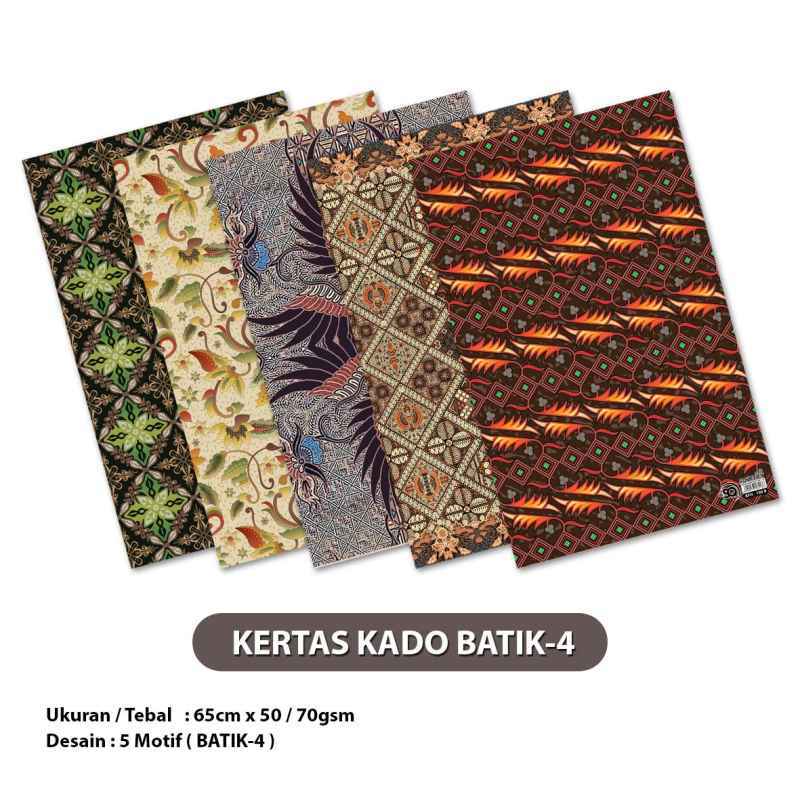 Jual Kertas Kado Batik Seri 4 isi 50 / Bungkus Kado KFH-100B di Seller ...