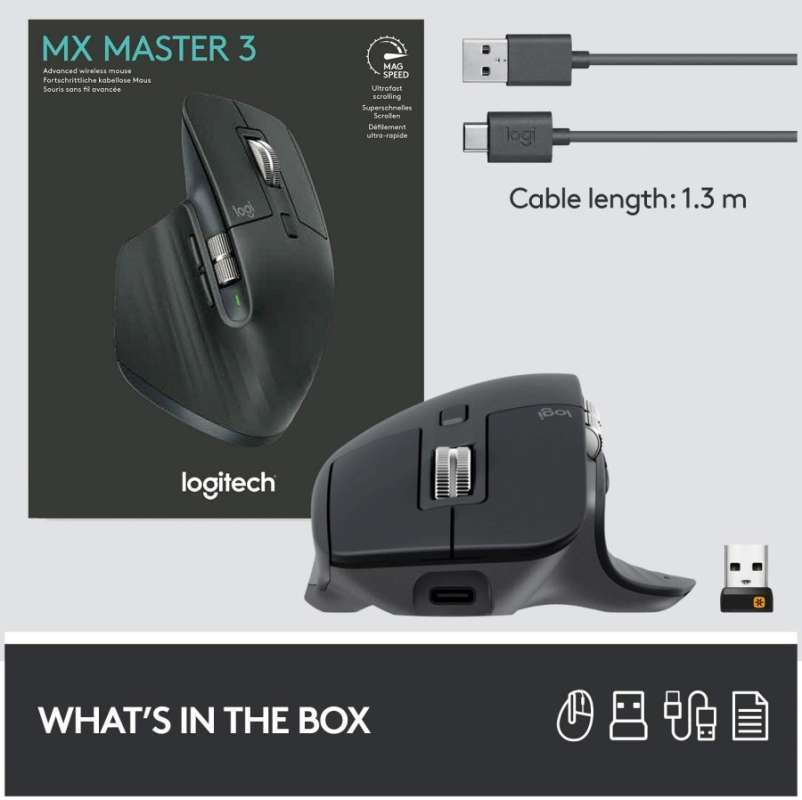 Jual Logitech Mx Master 3 Advanced Wireless Mouse Graphite Space
