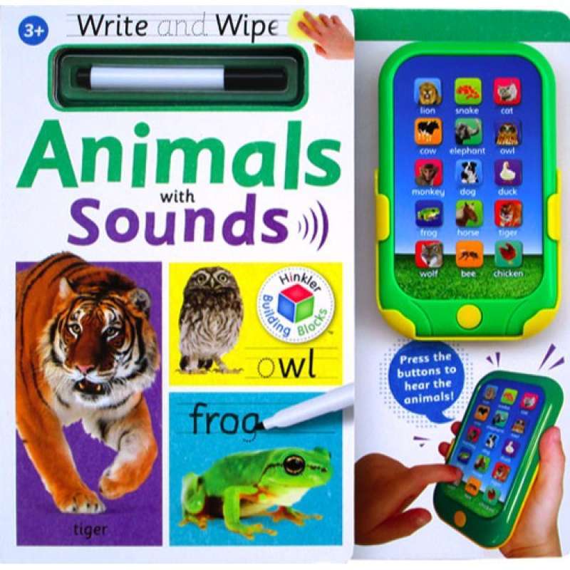 Promo ORIGINAL Write and Wipe Animals with Sounds Board Book (15 animal ...