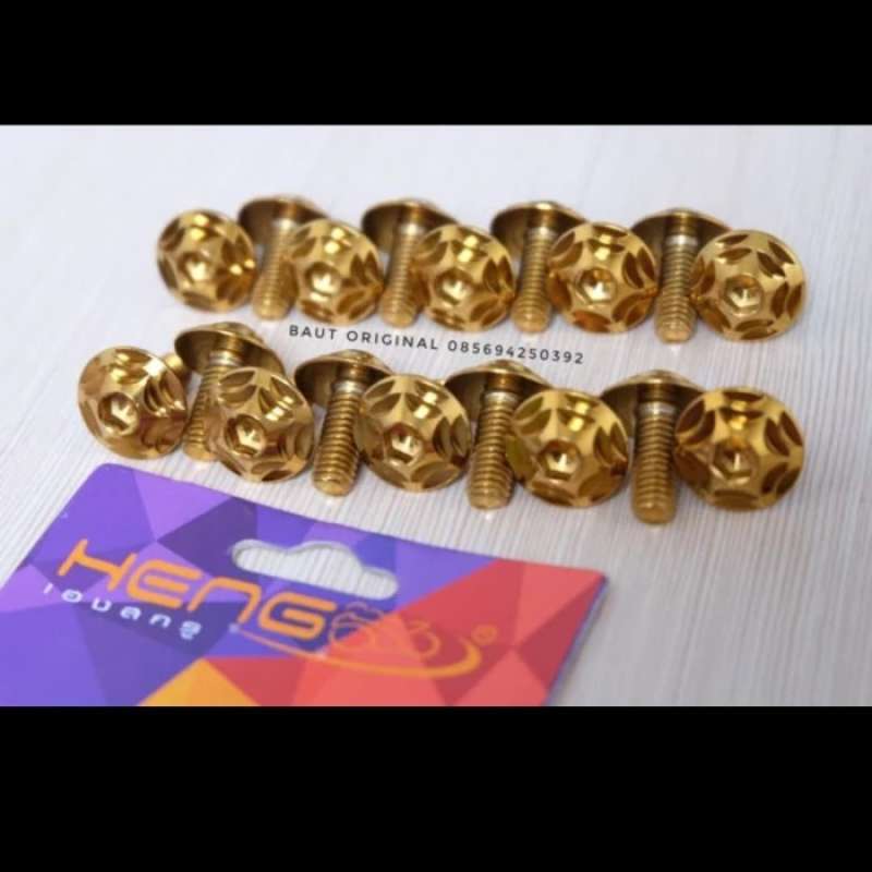 Promo baut probolt gold 6x15 payung big head star flower original heng Diskon 48% di Seller ...