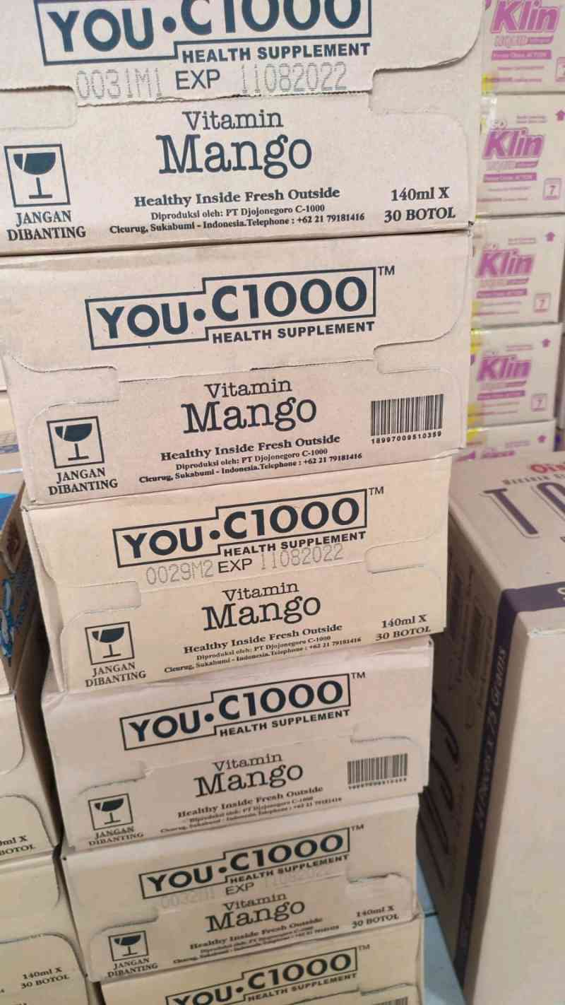 Jual You C 1000 Mango Botol Beling 1 Dus Isi 30 Pcs Di Seller ...