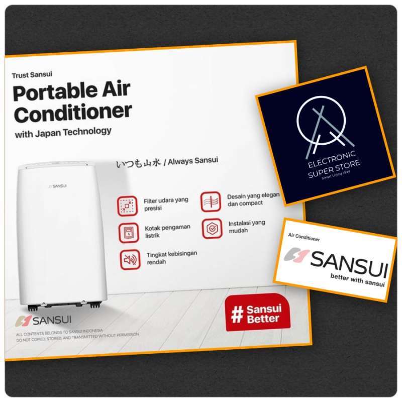 Jual AC PORTABLE SANSUI 1 PK X09P1 SUPER COOLING JAPAN QUALITY REMOTE ...