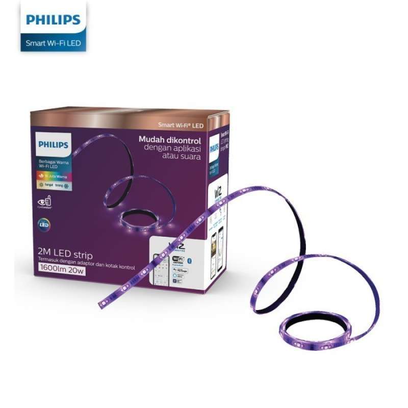 Promo Philips Smart Wifi LED Strip 2M & LED Strip 1M - Free Remote ...