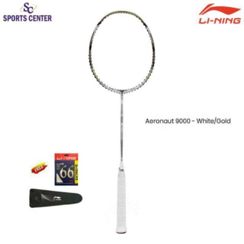 Promo New Raket Badminton Lining Aeronaut 9000 White / Gold Diskon 30% ...