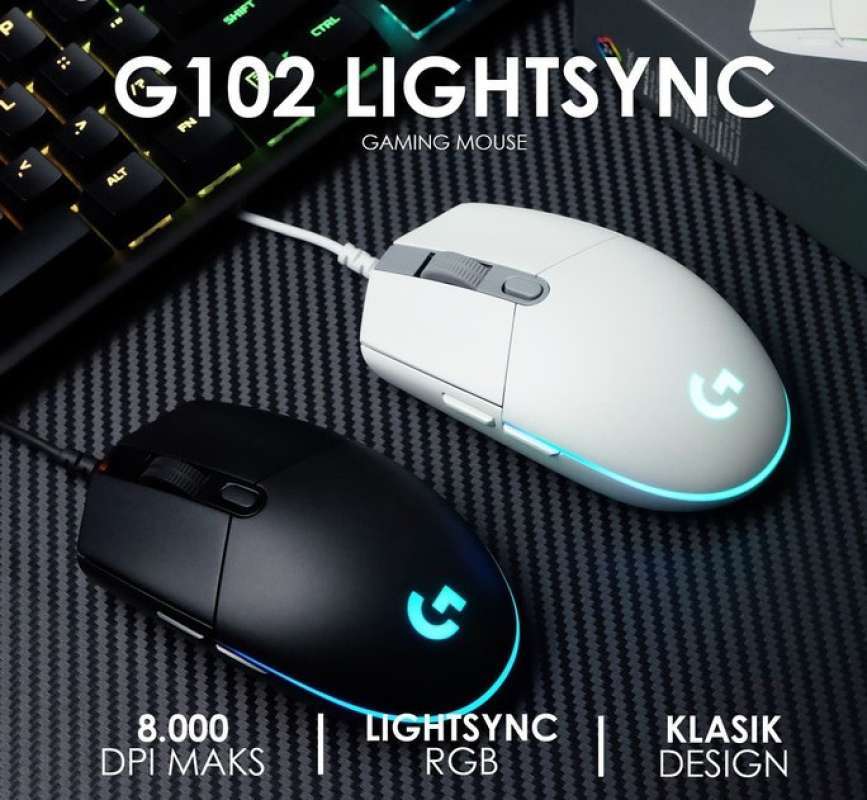 Jual Logitech G102 V2 Lightsync (black white) - GAMING MOUSE - Hitam - Multicolor di Seller ...