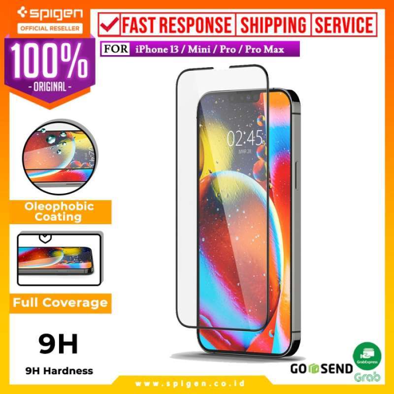Jual Tempered Glass iPhone 13 Pro Max Mini Spigen Glas tR Full Cover ...
