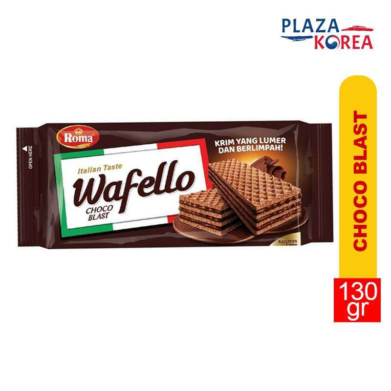 Jual ROMA WAFELLO WAFER ISI KRIM (CHOCOLATE) - CEMILAN WAFER RENYAH ...