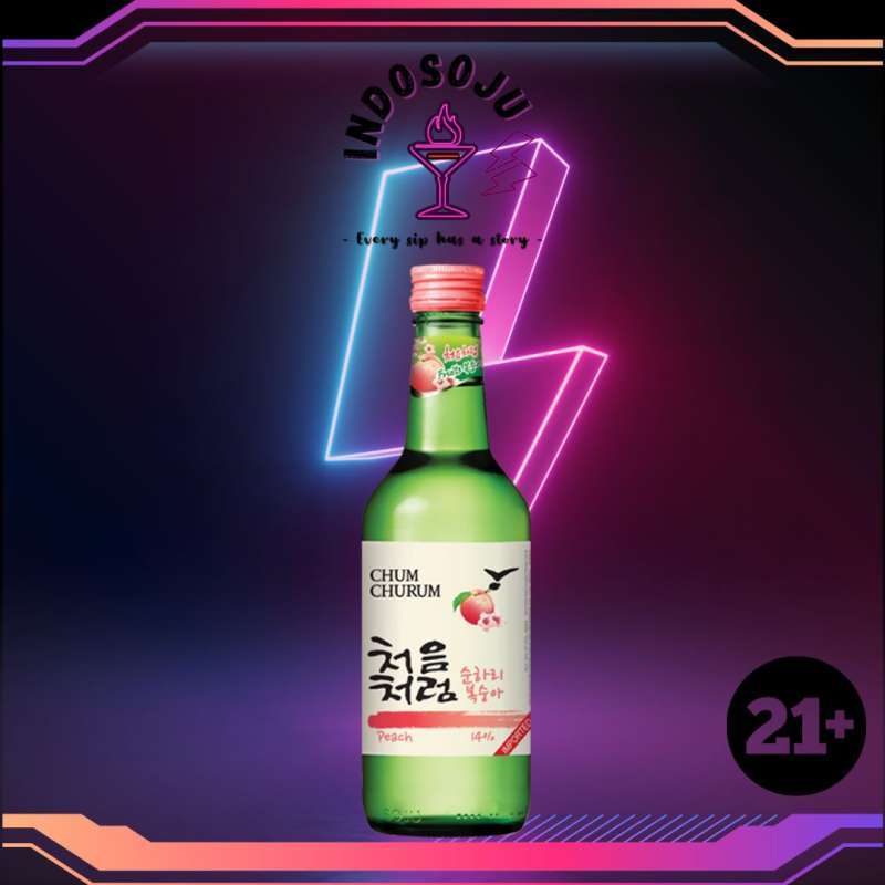 Jual Chum Churum Soju Rasa Peach minuman alkohol korea 360ml di Seller ...